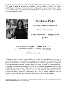 Conférence Stéphanie Pache | Q3S: Quebec Sciences sociales et santé